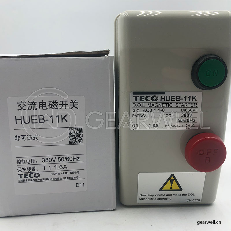 TECO HUEB-11K 3-phase magnetic contactor motor starter - gearwell.cn